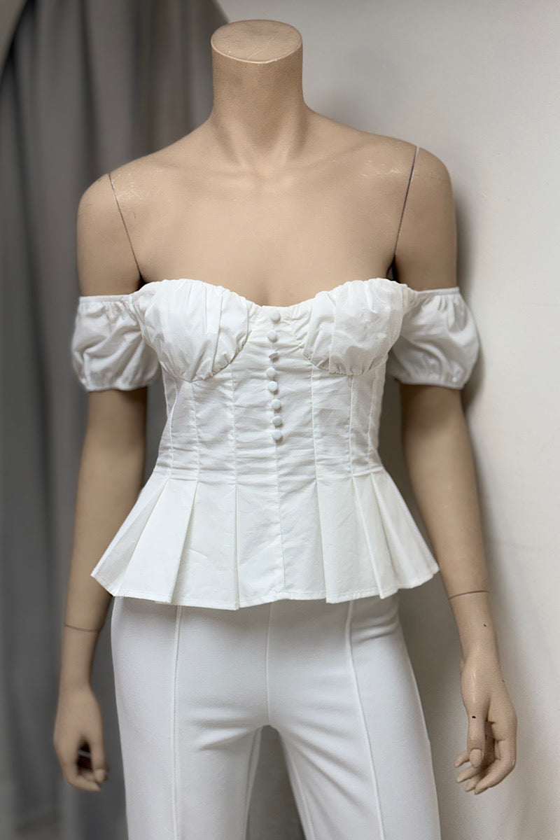 Off-Shoulder Flare Crop-Top – Flaunt It