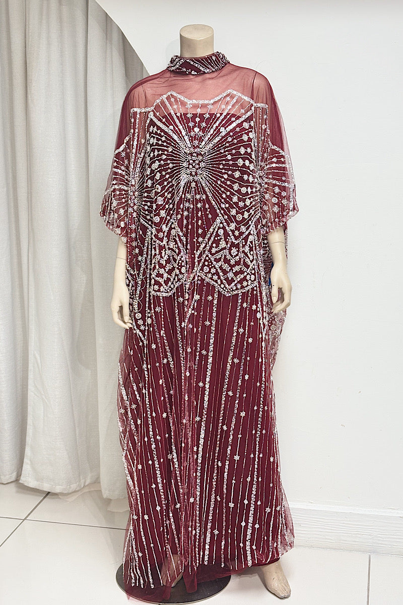 Beaded Overlay Flowy Formal – Flaunt It